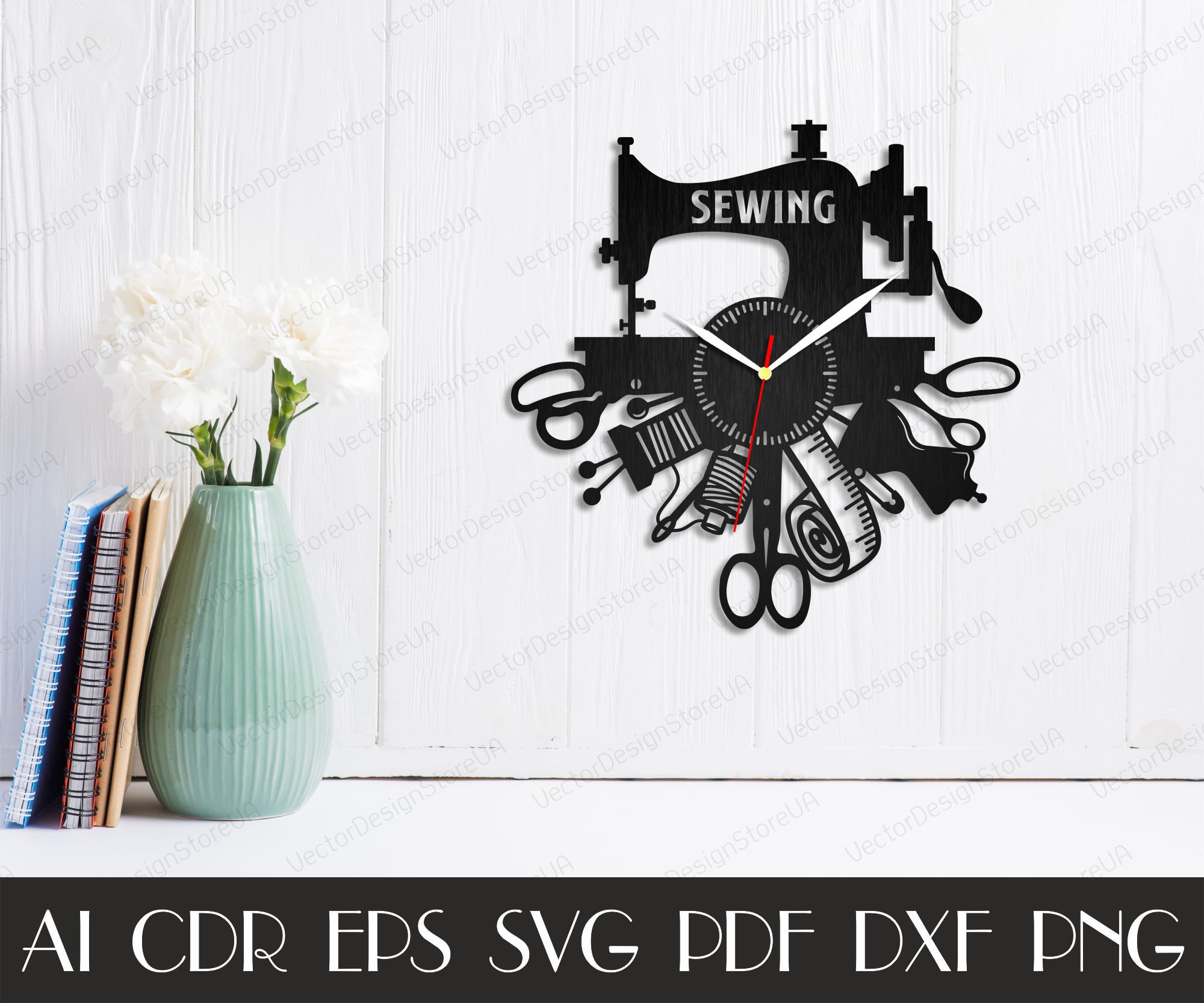 Tailor Shop Sign Dxf,sewing Gift,sewing Clock Svg,sewing Room Sign ...