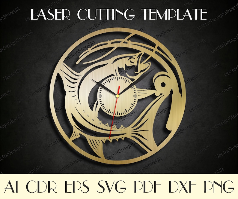 Fishing Wall Clock,fishing Svg,fishing Decor,fishing Gifts for Men ...