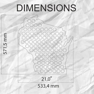 Wisconsin Beer Caps Map Dxf,wisconsin Beer Cap Holder Svg,bottle Caps ...