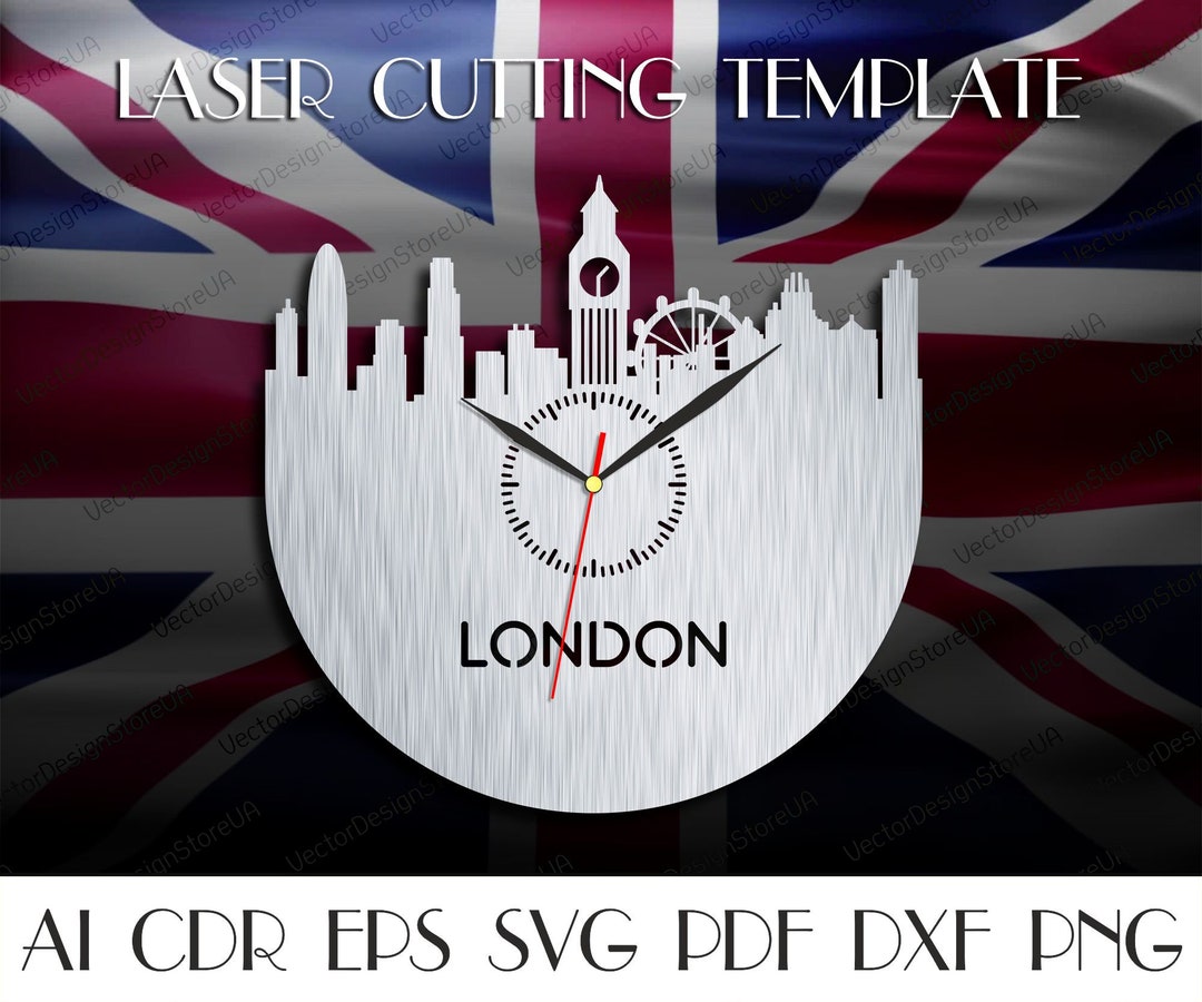 London Wall Art,london Svg,london Wall Clock,london Skyline,british ...