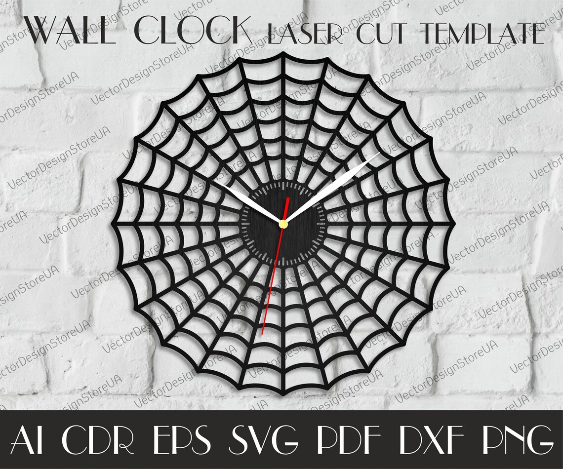 Spider Web Clockspider Web Dxfspider Web Ornamentspider Web | Etsy