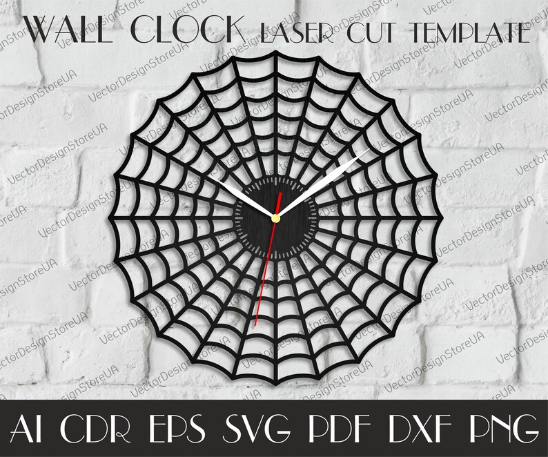 Spider Web Clockspider Web Dxfspider Web Ornamentspider Web | Etsy