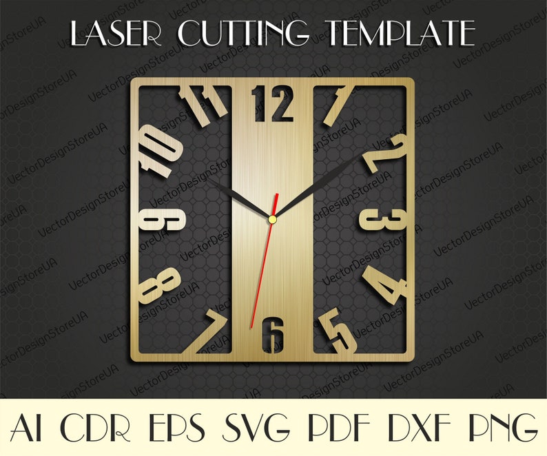 Unique Clock,modern Clock Svg,large Wall Clock,wooden Clock,laser Cut ...