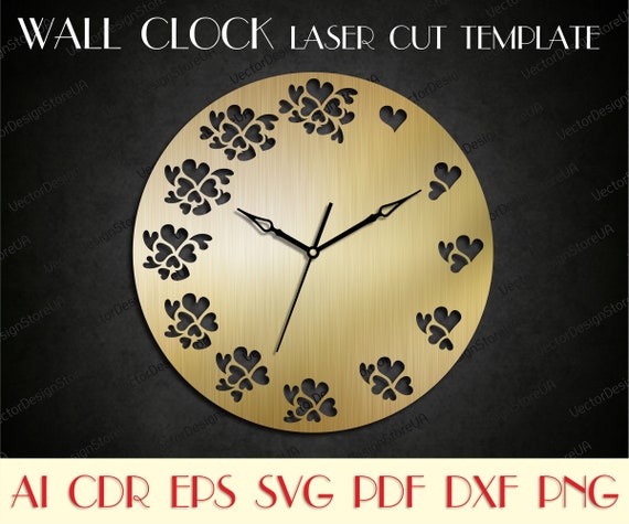 Hearts Clock Filehearts Svghearts Wall Artlove | Etsy