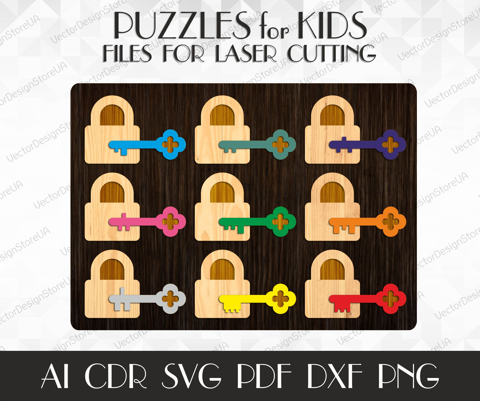 Locks and Keys Toys Svgeducational Toys for Kidspuzzle - Etsy