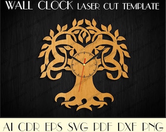 Tree of Life Clock Laser Cut File - Etsy