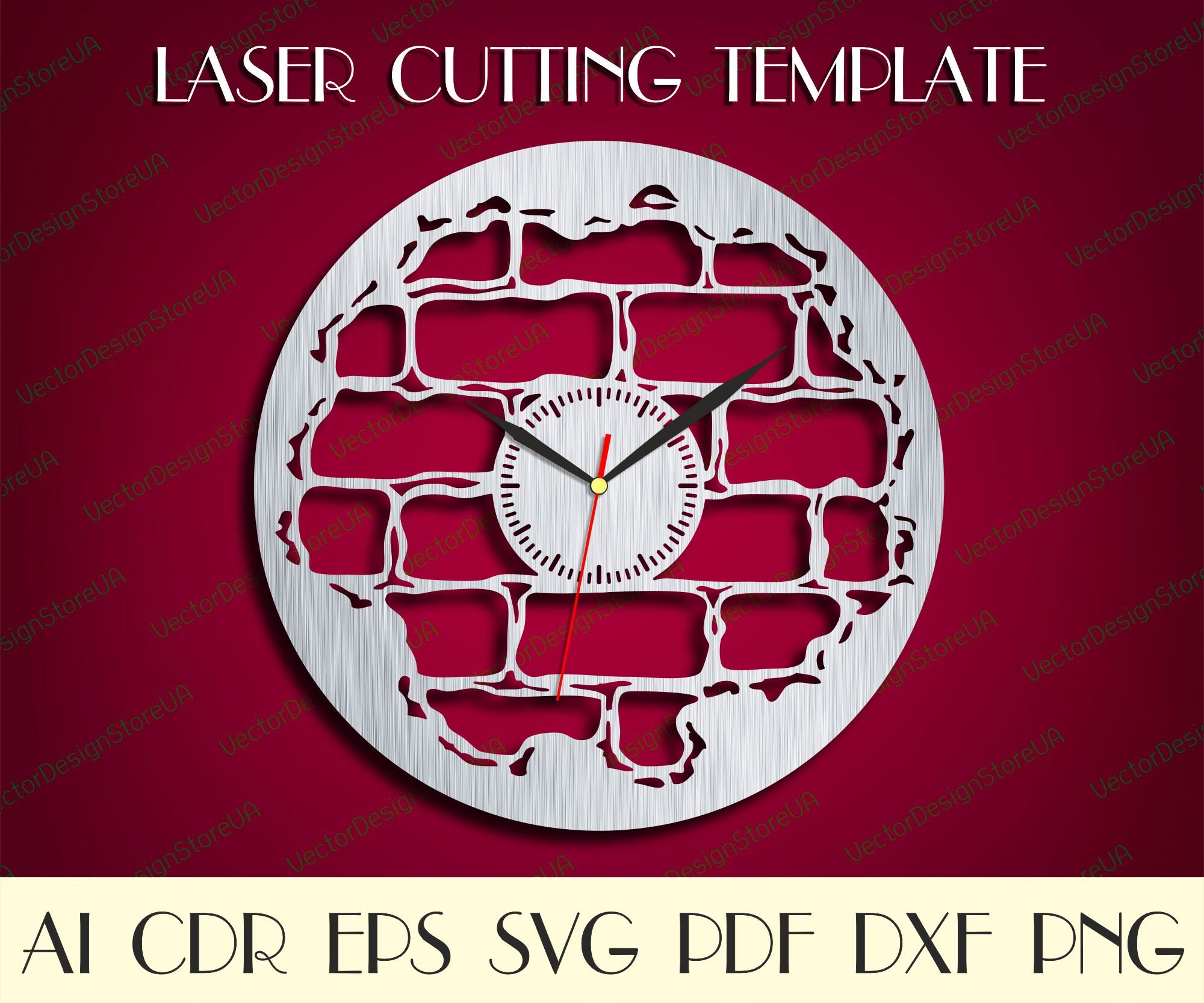 Unique Clock for Wall,modern Clock File,large Clock for Wall,clock Svg ...