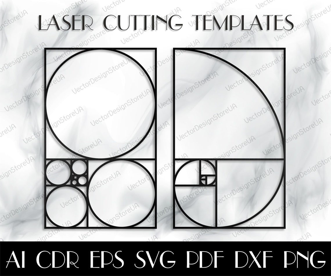 Set Golden Ratio Wall Artgolden Ratio Svgfibonacci Spiral - Etsy
