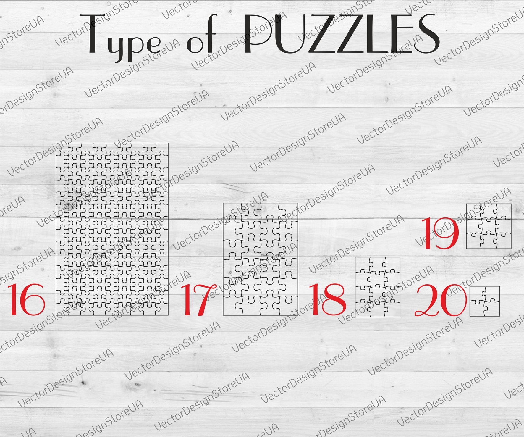 Set 20pcs Puzzles Svgpuzzles Laser Cutpuzzles Dxfpuzzles - Etsy