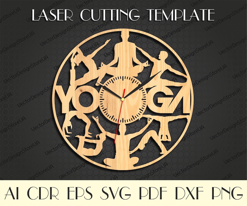 Yoga Clock Svgyoga Artyoga Svgyoga Wall Artyoga Clock for - Etsy