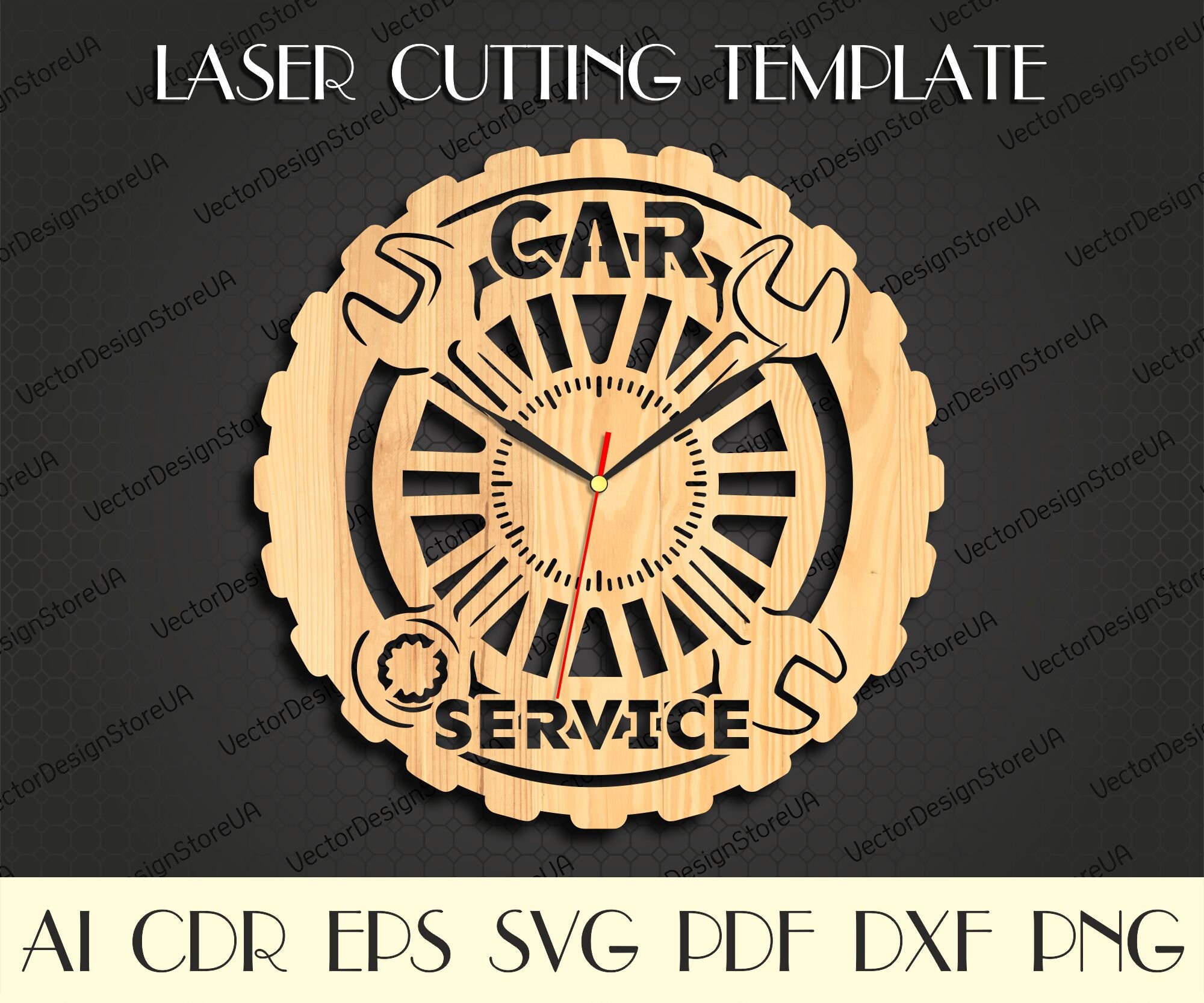Car Service Clock Svg,car Service Svg,auto Service Wall Clock,auto ...