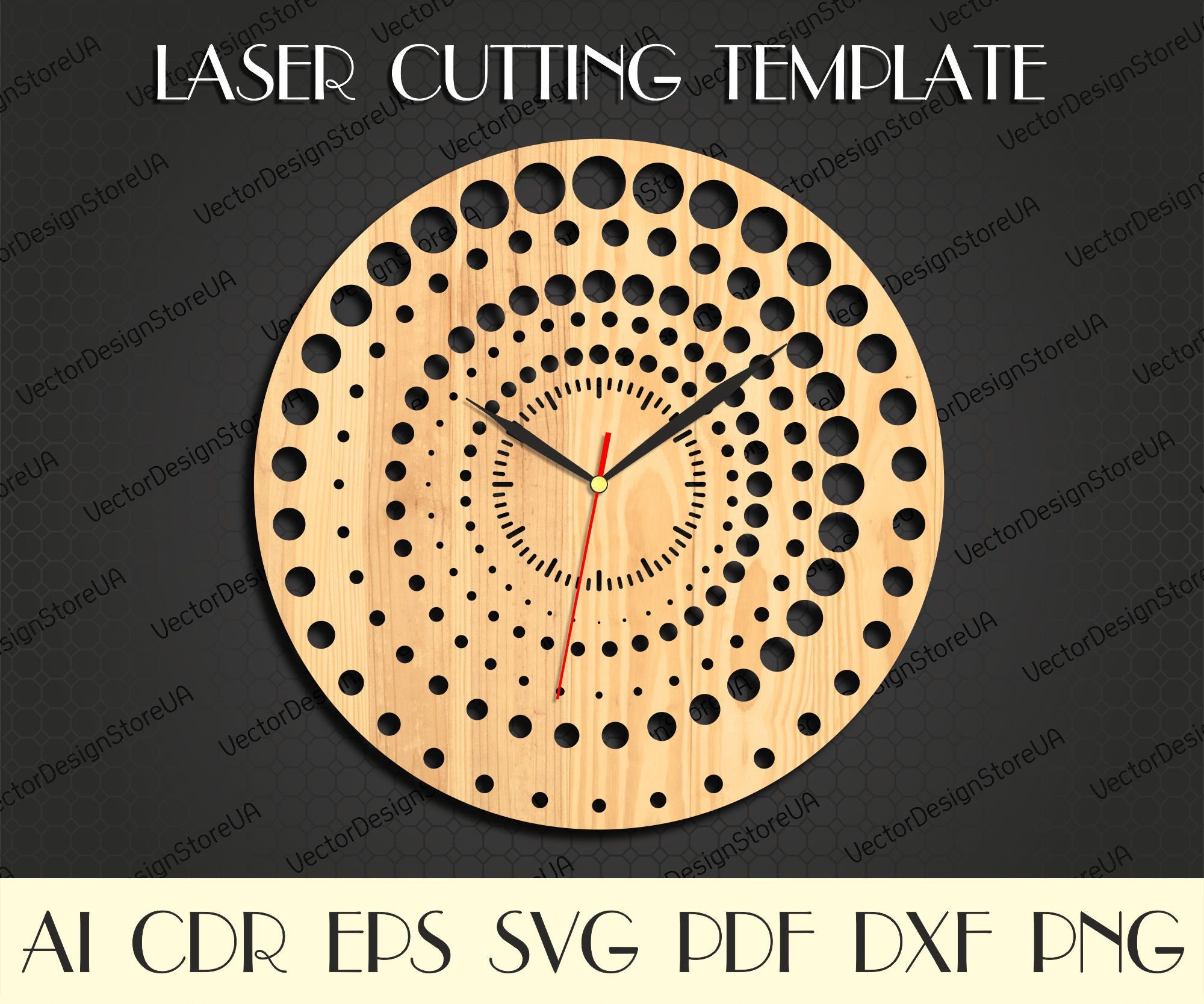 Vortex Clock Svgvortex Svggeometric Wall Artmodern Home - Etsy