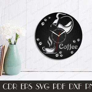 Kitchen Clock Svg,coffee Time Clock File,coffee Sign Svg,kitchen Decor Svg,restaurant Decor ...