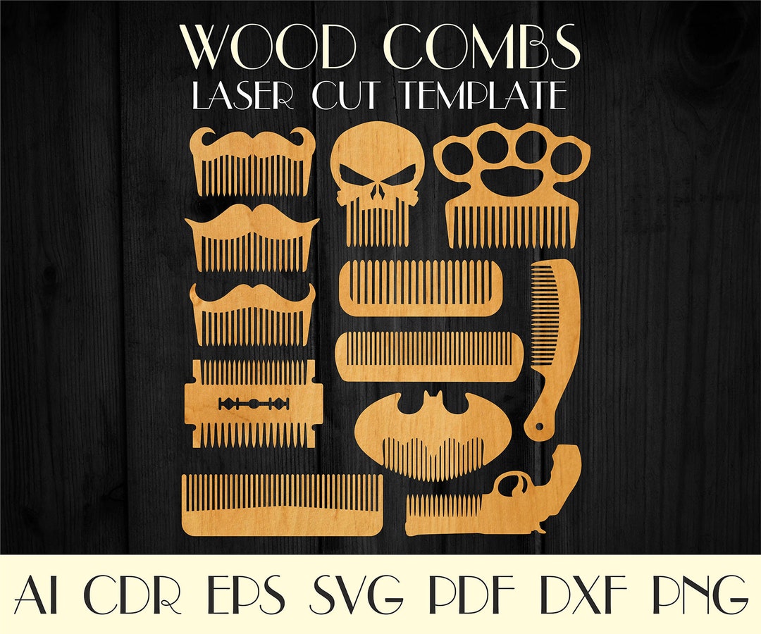 Set 12pcs Hair Combs,beard Combs,combs Svg,comb Gift,dxf Files for ...