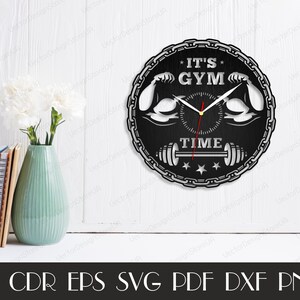 Bodybuilding Clock Svg,sport Clock,gym Wall Clock,gym Svg,crossfit ...