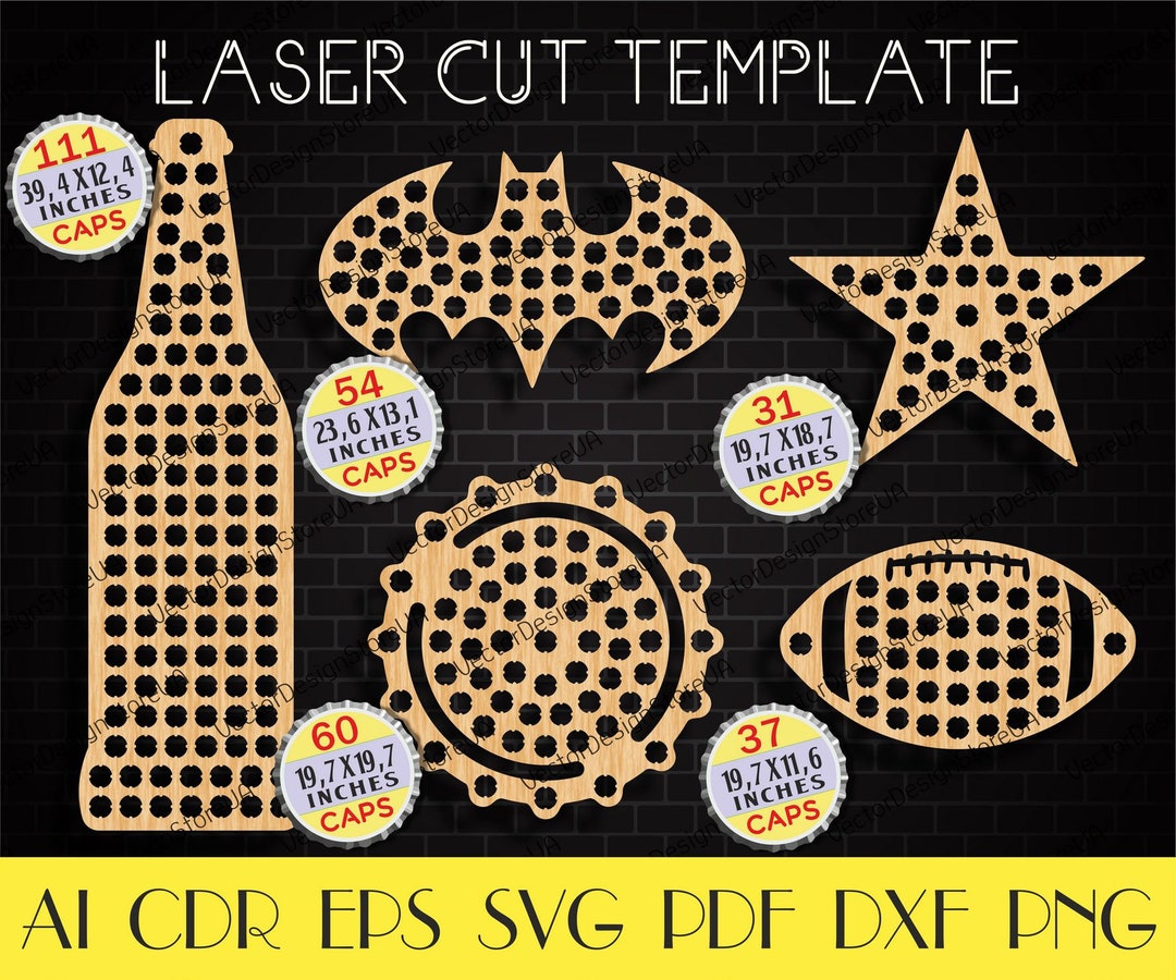 Set 5 Beer Cap Holders,bottle Cap Holders File,beer Caps Holder Svg ...
