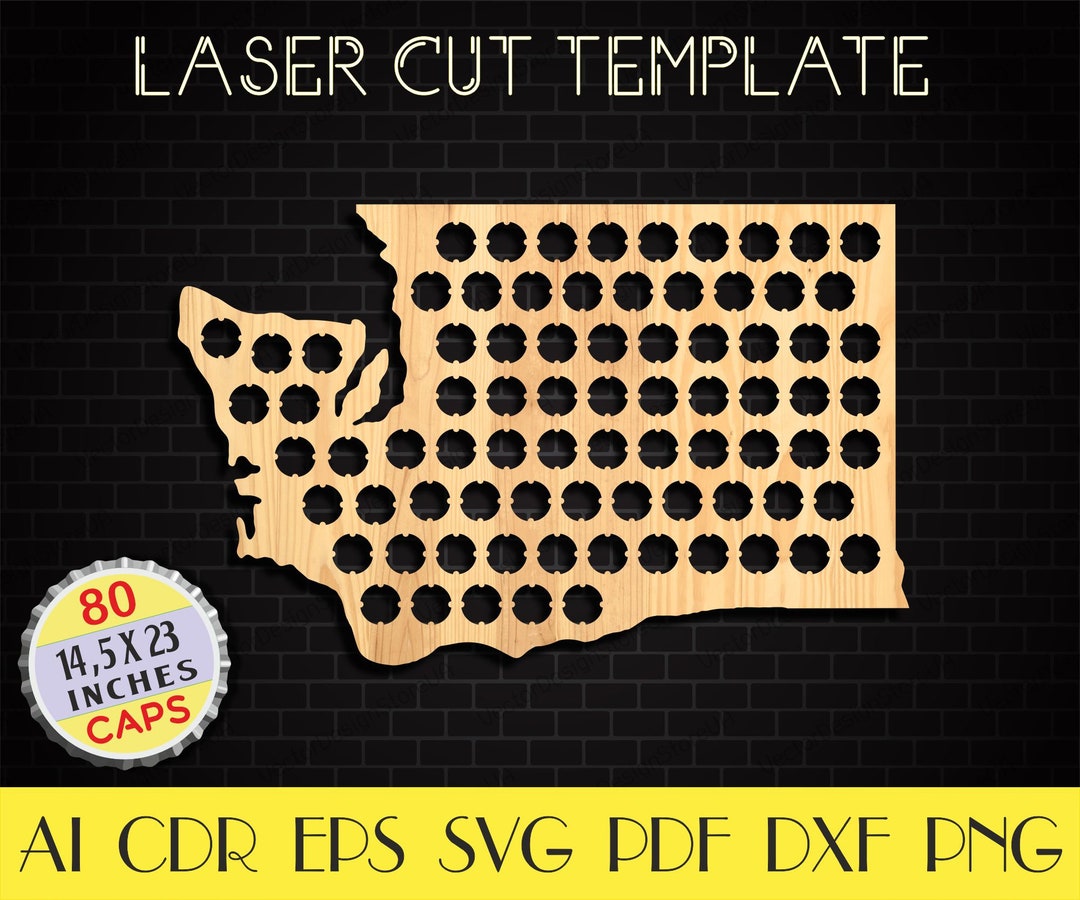 Washington Beer Caps Map Dxf,washington Beer Cap Holder,washington ...