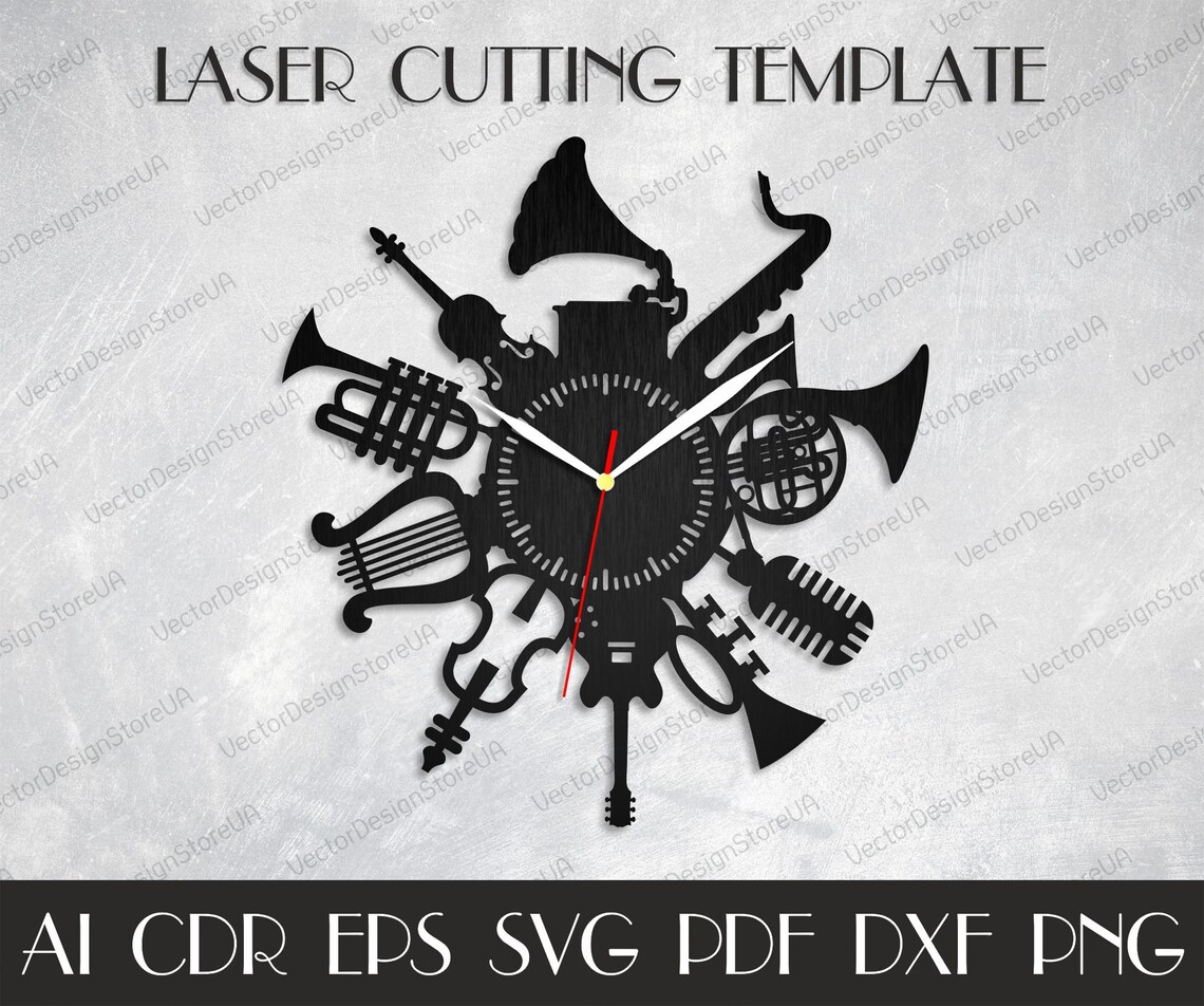 Music Clock Svgmusic Svggift for Musicianmusic Decorwall - Etsy