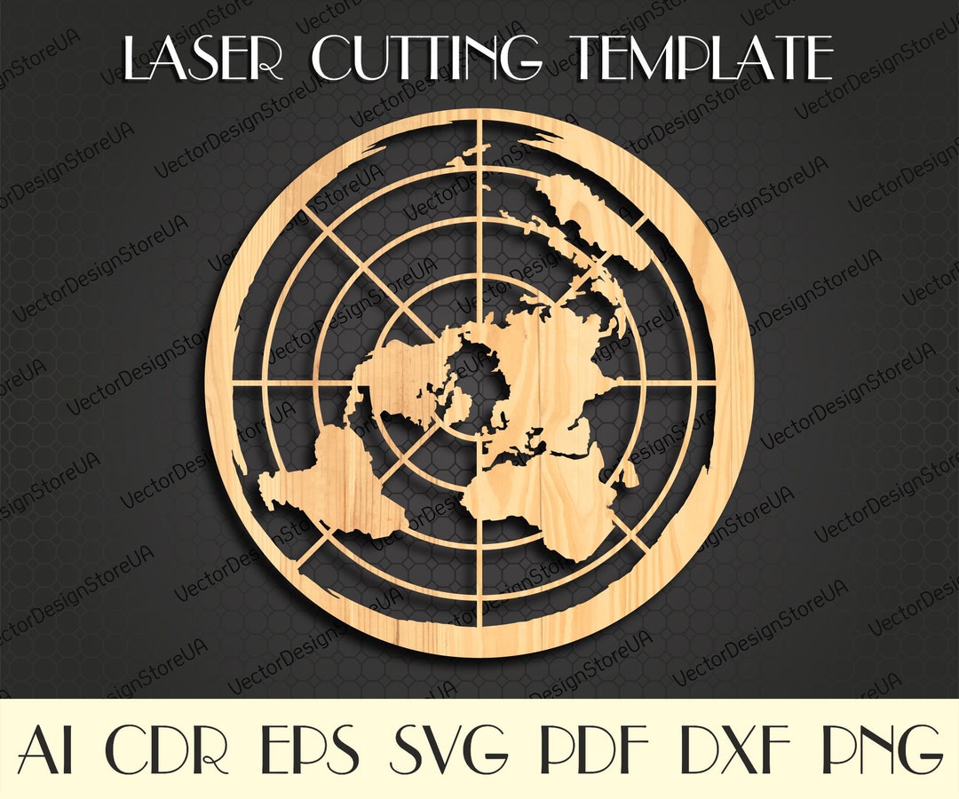 Flat Earth Map File,flat Earth Art,flat Earth Dxf,flat Earth Svg,flat ...