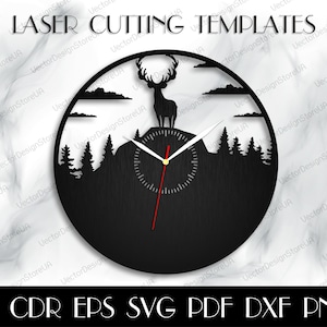 Deer Wall Decor,deer Svg,deer Wall Art,deer Gift,deer Clock Dxf,nature ...