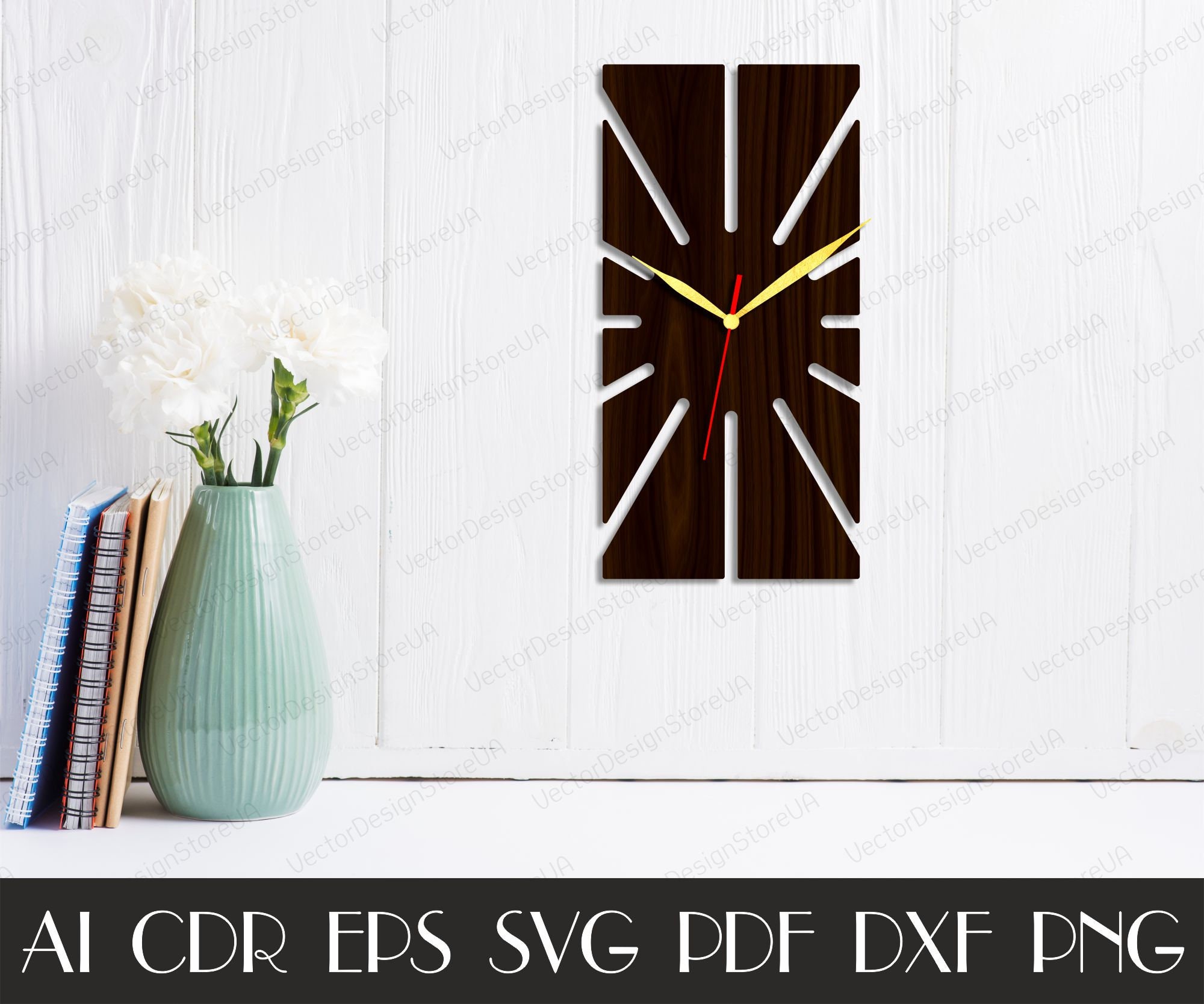 Large Wall Clock Svgmodern Clockunique Wall Decorwedding | Etsy