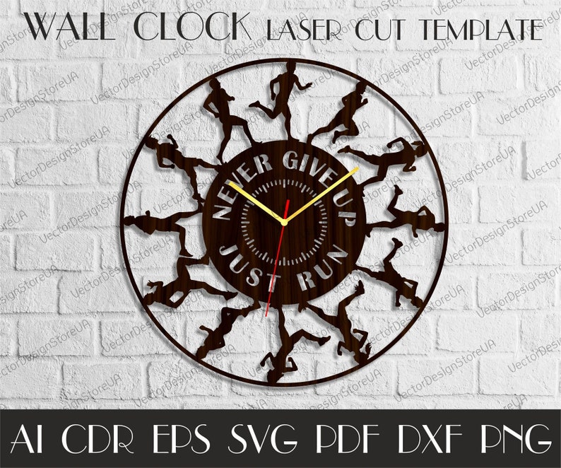 Runner Clock File,gift for Runner,running Clock,running Svg,sport Clock ...