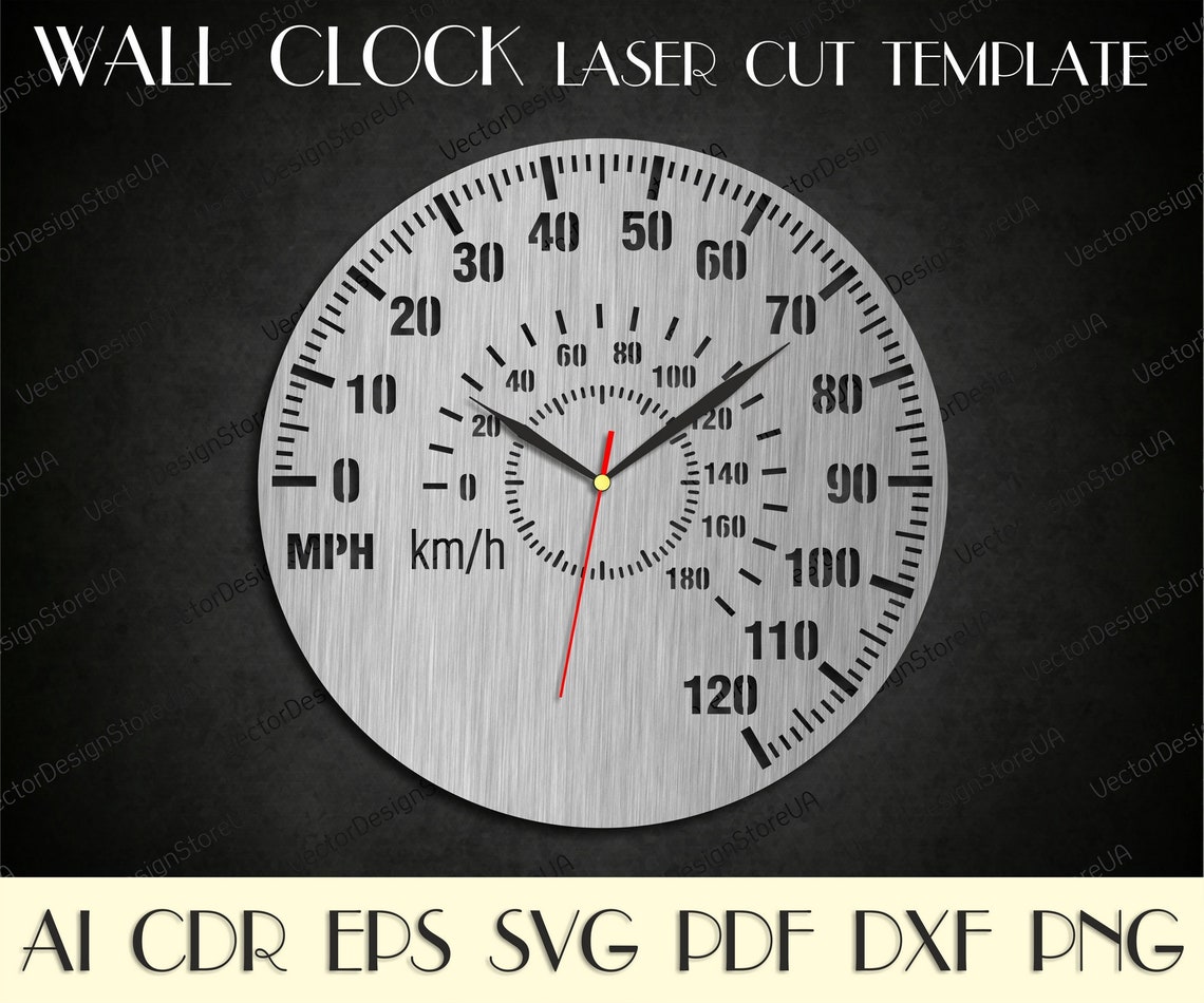 Speedometer Clock Svgspeedometer Svgcar Service Wall - Etsy