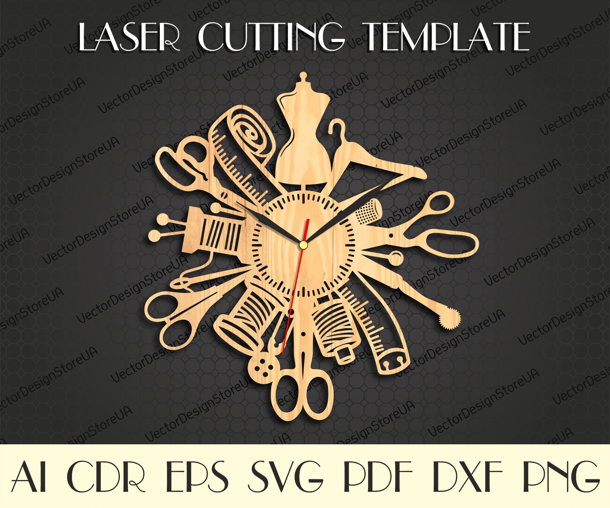 Sewing Wall Art,sewing Clock Svg,sewing Room Sign File,sewing Svg ...