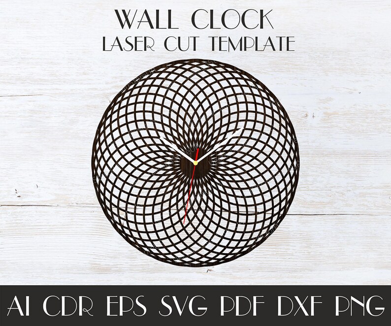 Geometric Clock,large Clock for Wall, Clock Template,laser Cut Template ...