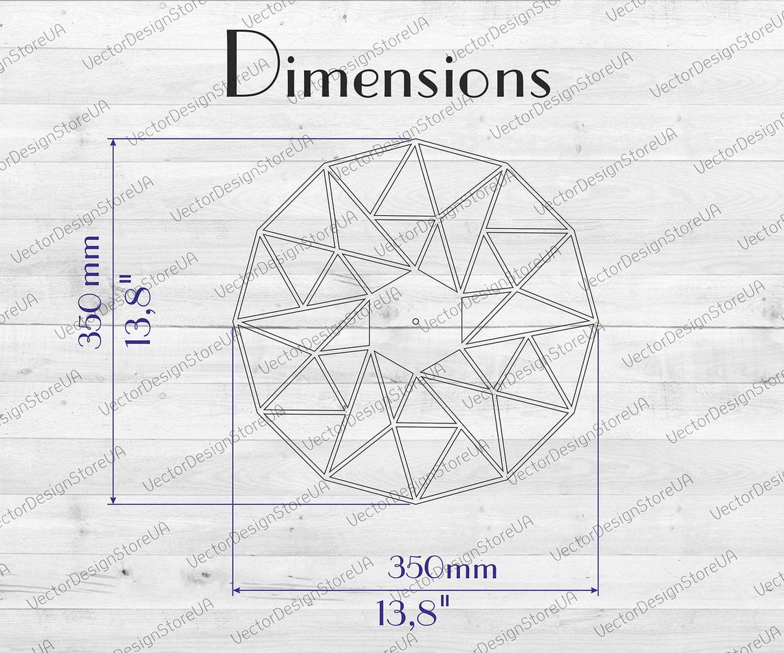 Geometric Clock Template Large Clock Dxf Laser Cut Template - Etsy