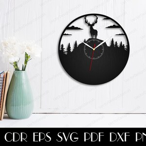Deer Wall Decor,deer Svg,deer Wall Art,deer Gift,deer Clock Dxf,nature ...