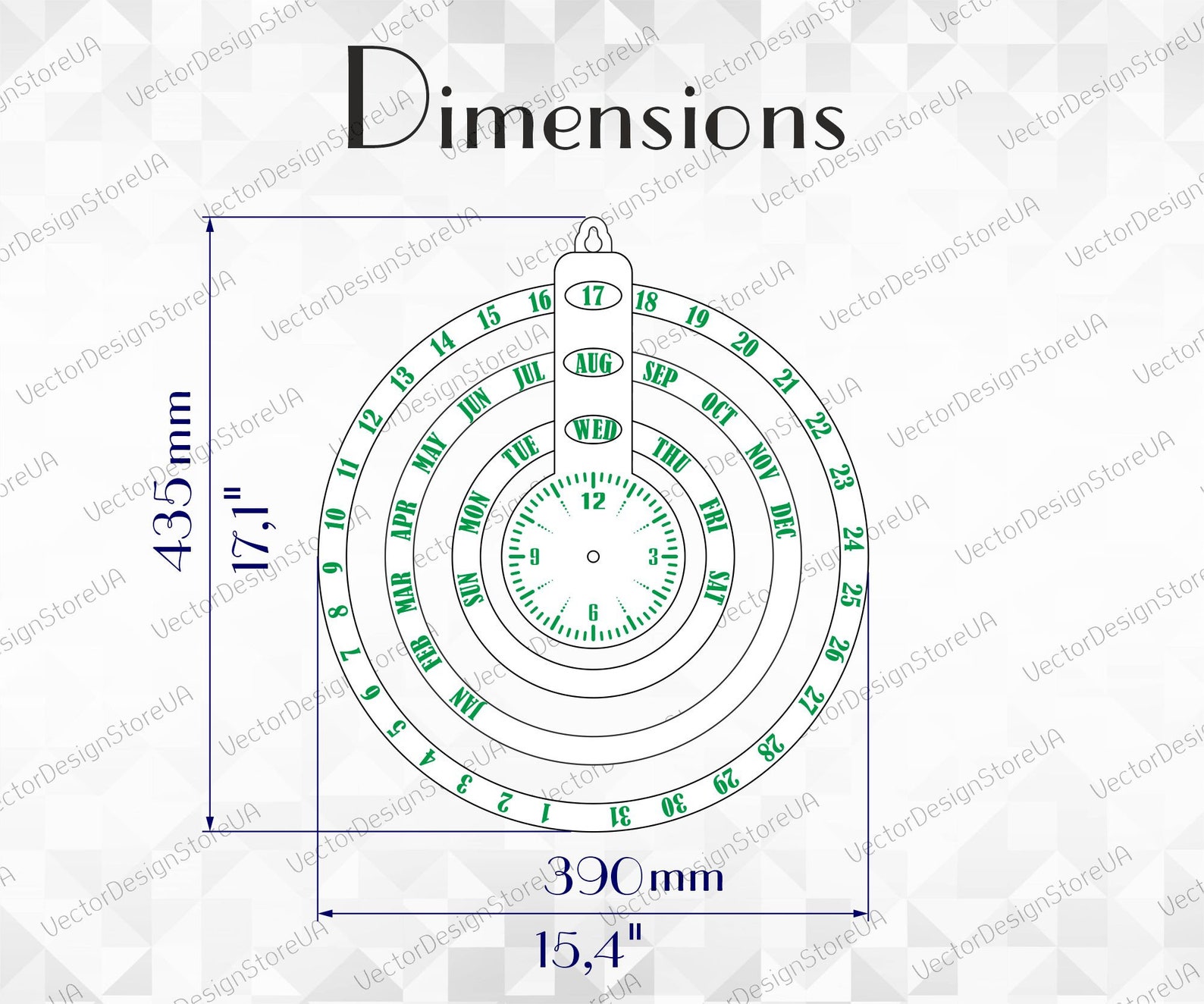 Perpetual Calendar Clock Svg,perpetual Calendar Template,perpetual ...