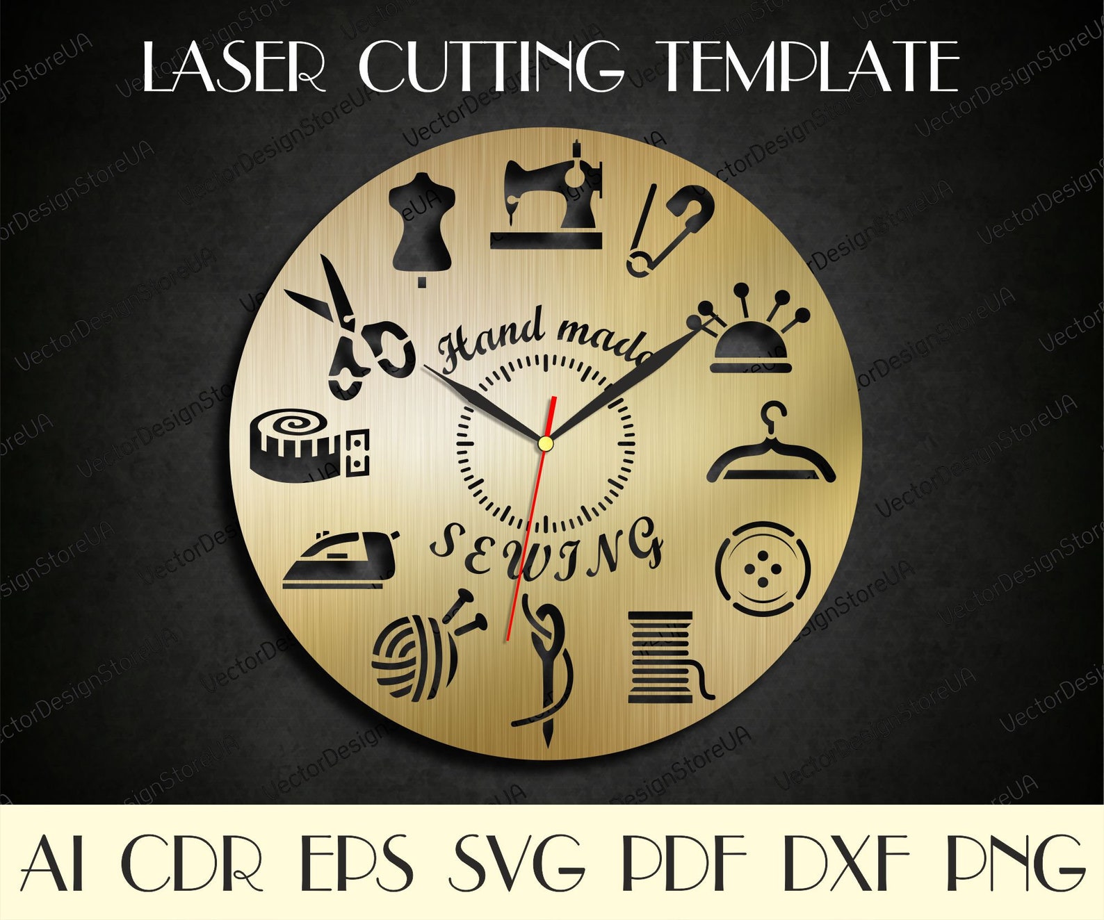 Sewing Clock Svgsewing Room Sign Filesewing Svgsewing Wall - Etsy