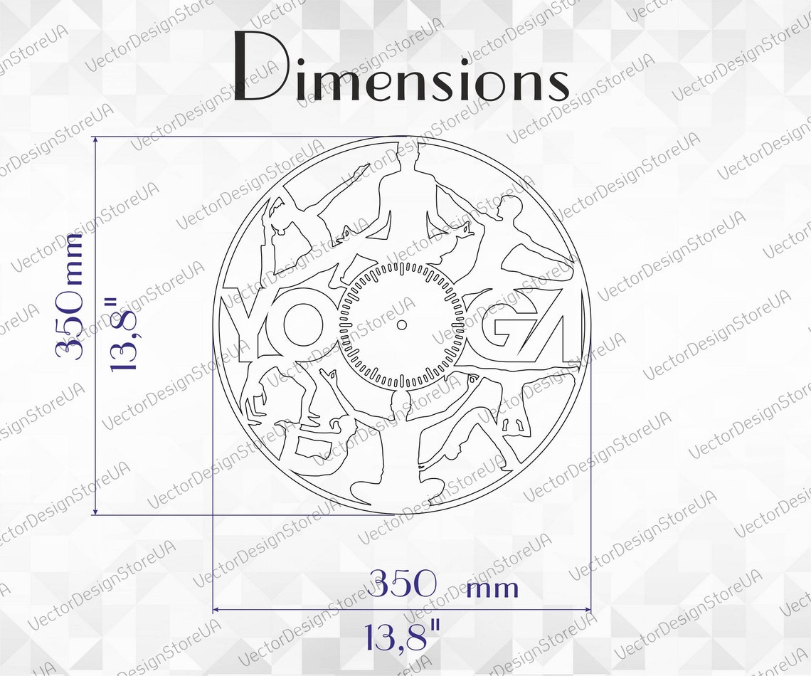 Yoga Clock Svgyoga Artyoga Svgyoga Wall Artyoga Clock for | Etsy