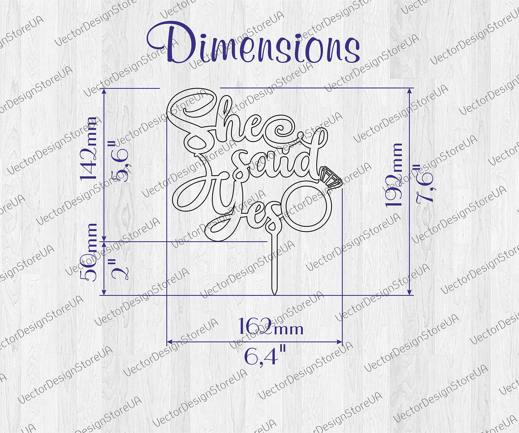 She Said Yes Cake Topper Svgengagement Party Decorwedding | Etsy