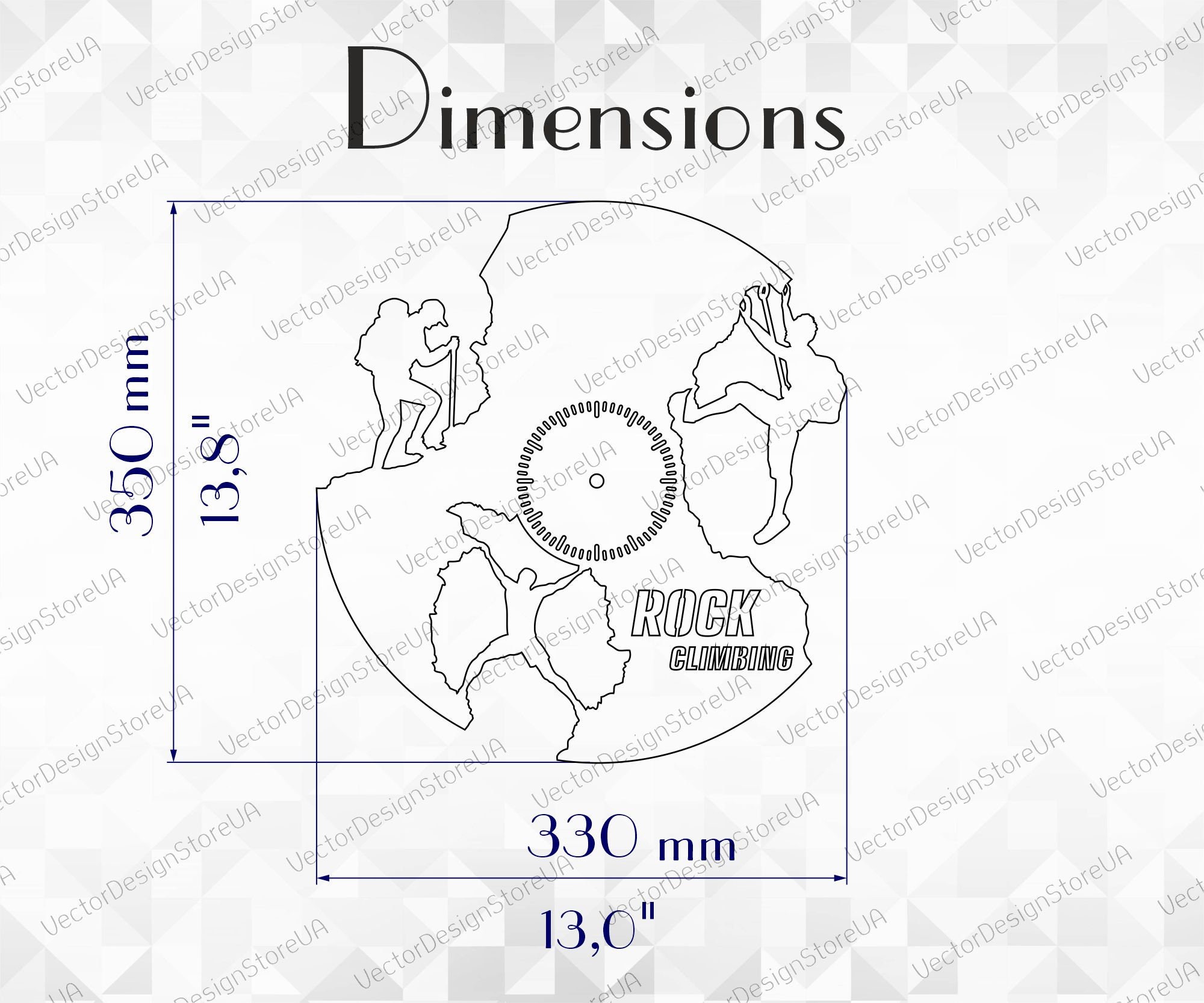 Climbing Wall Clock Svgsport Large Clock Dxfrock Climbing | Etsy