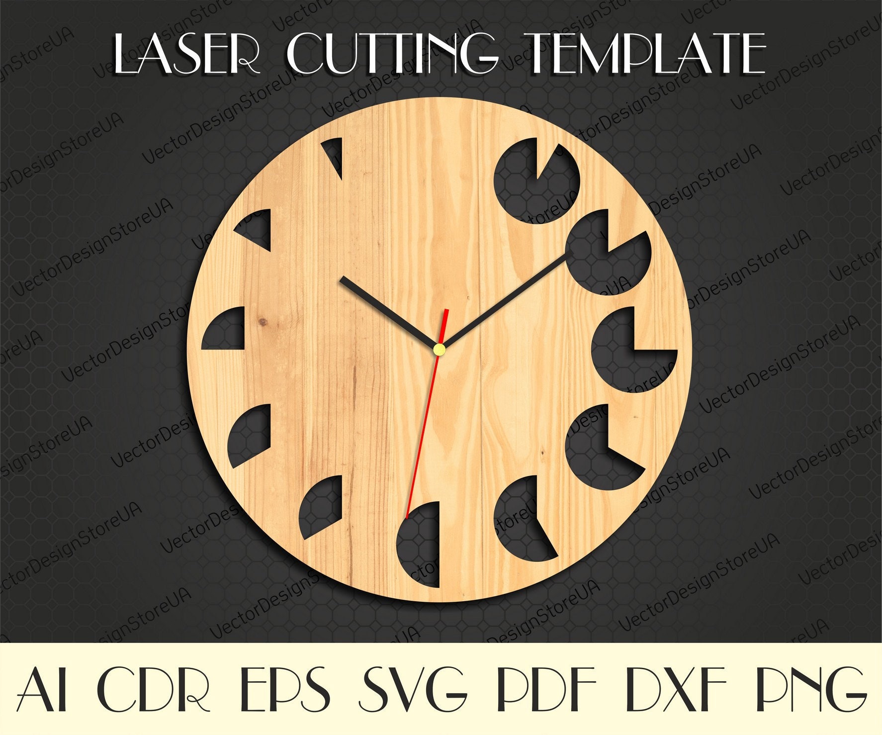 Modern Wall Art,modern Home Decor,unique Wall Clock Dxf,clock for Wall ...