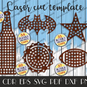 Set 5 Beer Cap Holders,bottle Cap Holders File,beer Caps Holder Svg ...