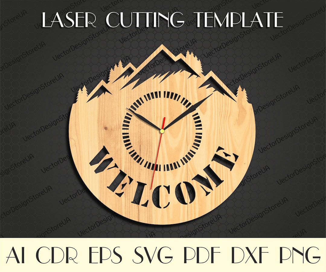 Welcome Clock Dxf,welcome Home Decor,welcome Wall Art,welcome Svg,wall ...