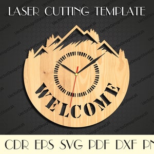 Welcome Clock Dxf,welcome Home Decor,welcome Wall Art,welcome Svg,wall ...