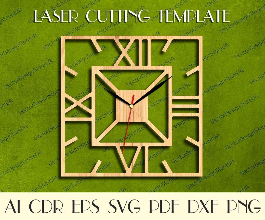 Unique Clock Dxf,modern Clock Digital File,laser Cut Clock Pattern ...