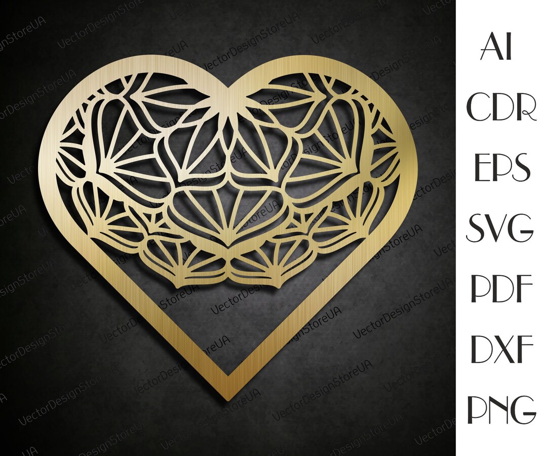 Heart Wall Art,heart Svg,heart Decor,love Decor,heart Mandala,mandala ...