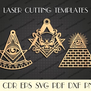 Set All Seeing Eye Symbols Svg,mason Svg,freemasonry Sign Svg,eye of ...