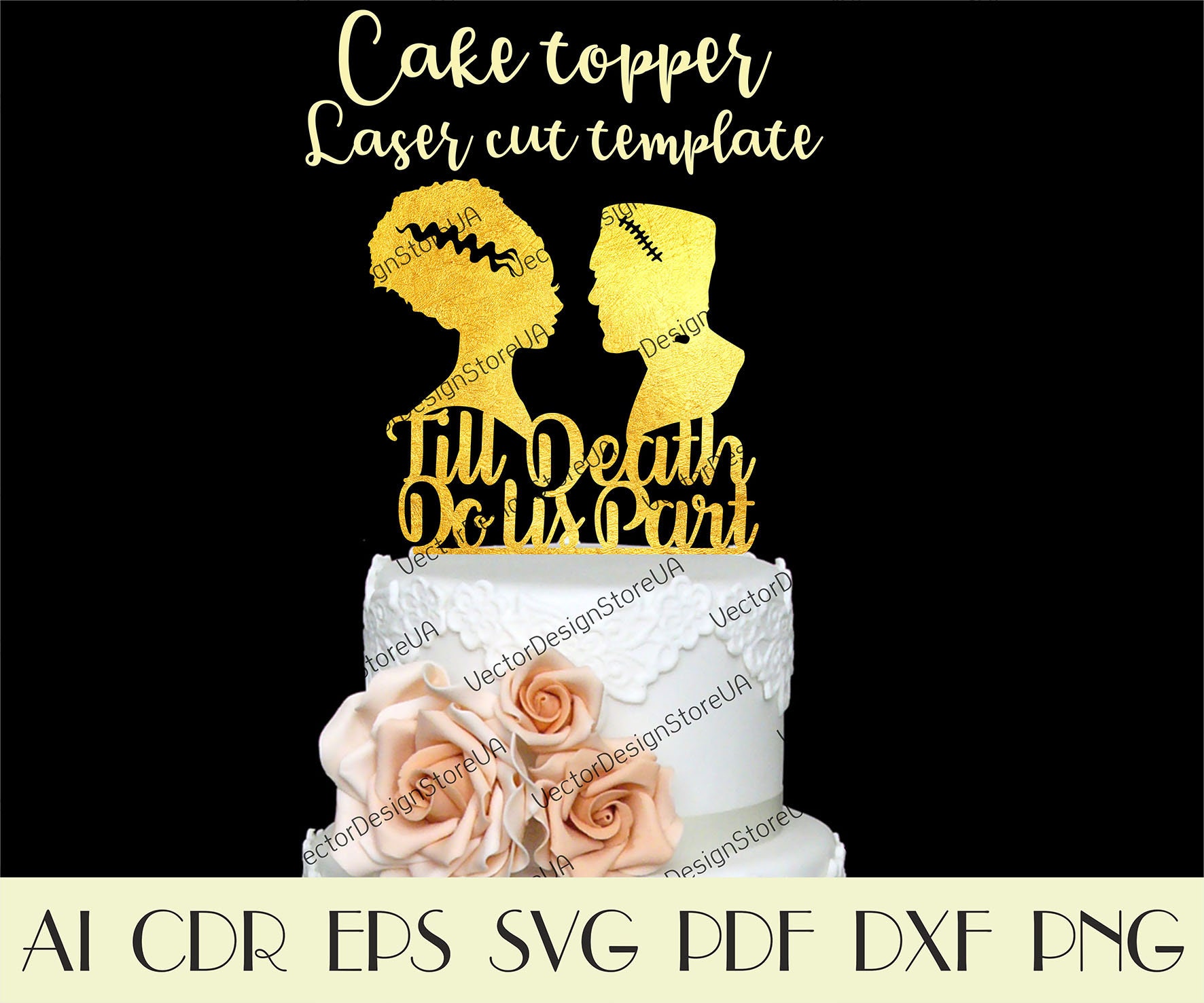 Till Death Do Us Part Cake Topper Svgromantic Cake - Etsy Canada