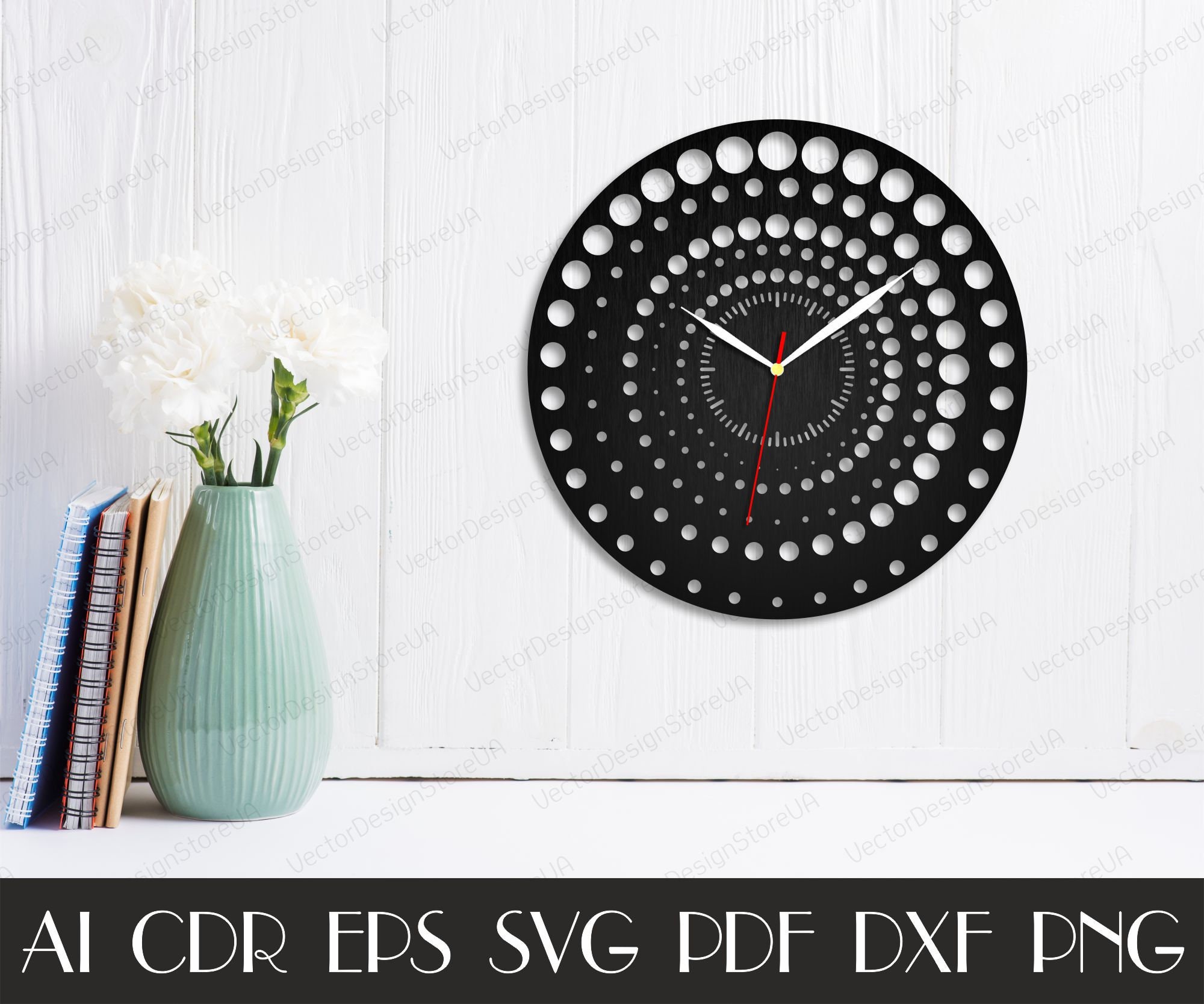Vortex Clock Svgvortex Svggeometric Wall Artmodern Home - Etsy