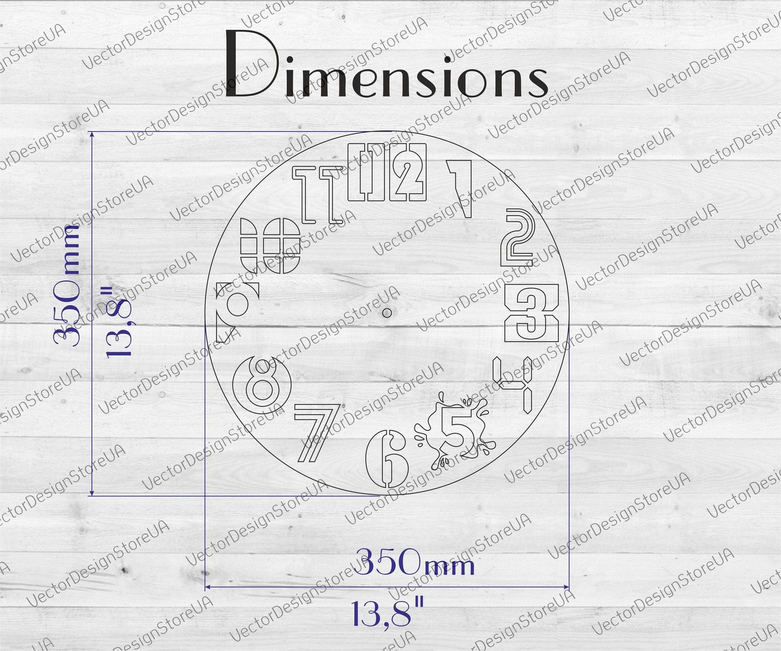 Modern Clock Svgunique Wall Decorclock Numberswooden | Etsy