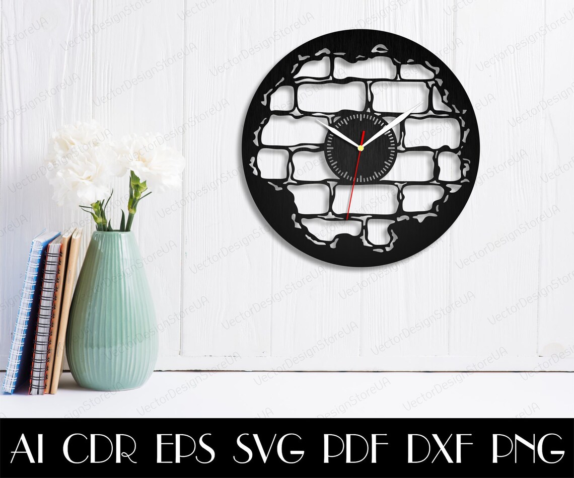Unique Clock for Wall,modern Clock File,large Clock for Wall,clock Svg ...