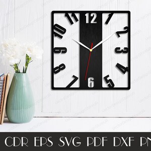 Unique Clock,modern Clock Svg,large Wall Clock,wooden Clock,laser Cut ...