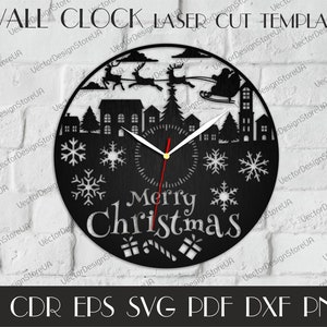Merry Christmas Clock,christmas Svg,christmas Wall Decor,christmas Gift ...
