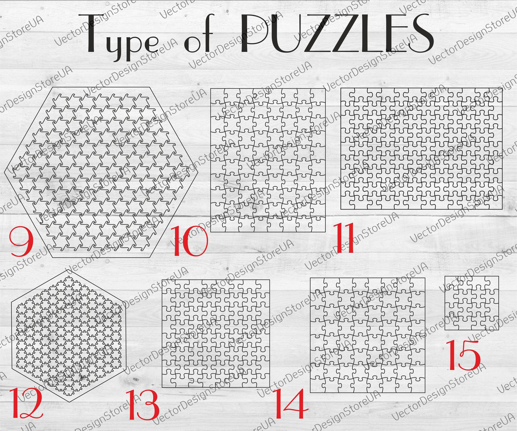 Set 20pcs Puzzles Svgpuzzles Laser Cutpuzzles Dxfpuzzles - Etsy